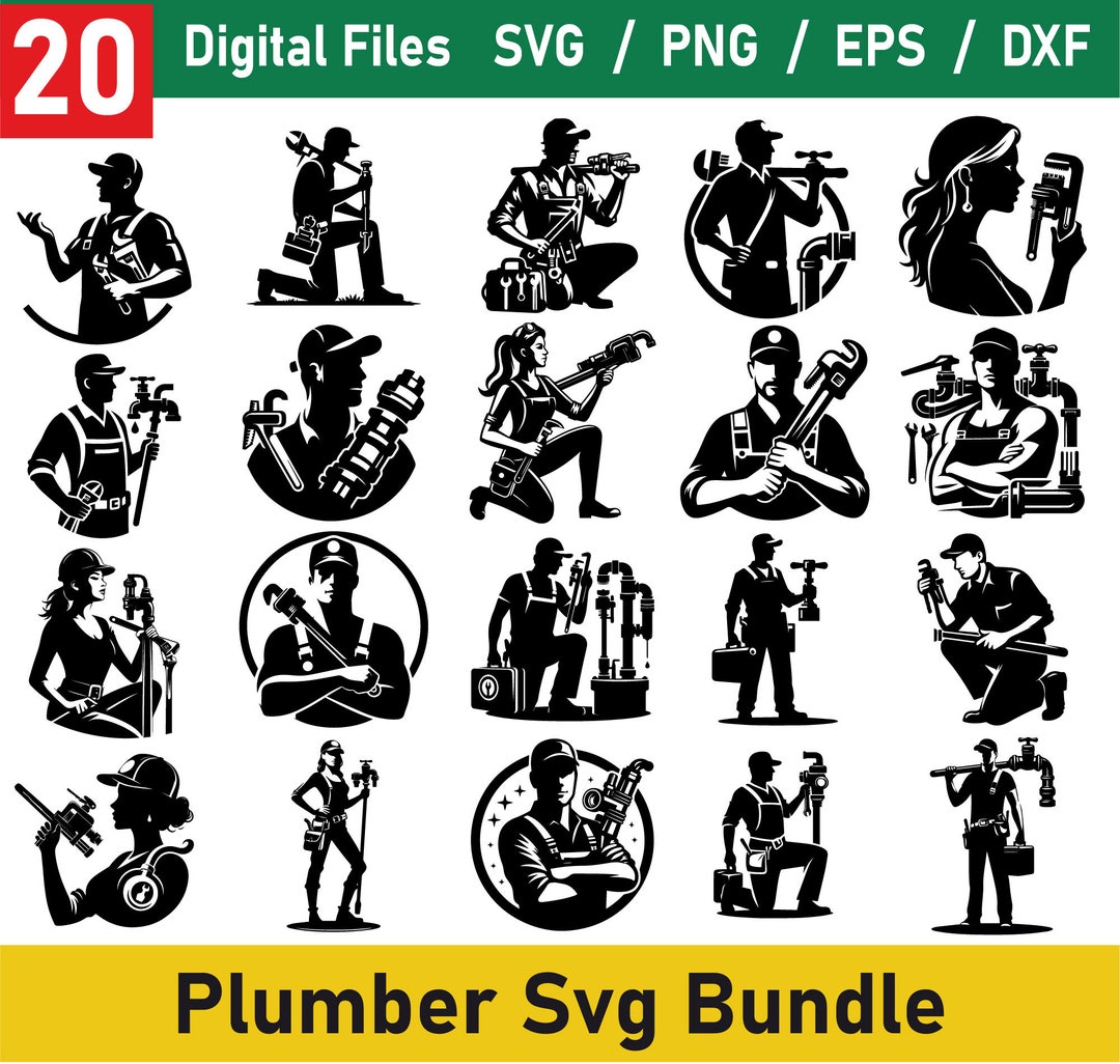 Plumber SVG Bundle, Plumber Dxf, Plumber Png, Plumber Eps, Plumber ...