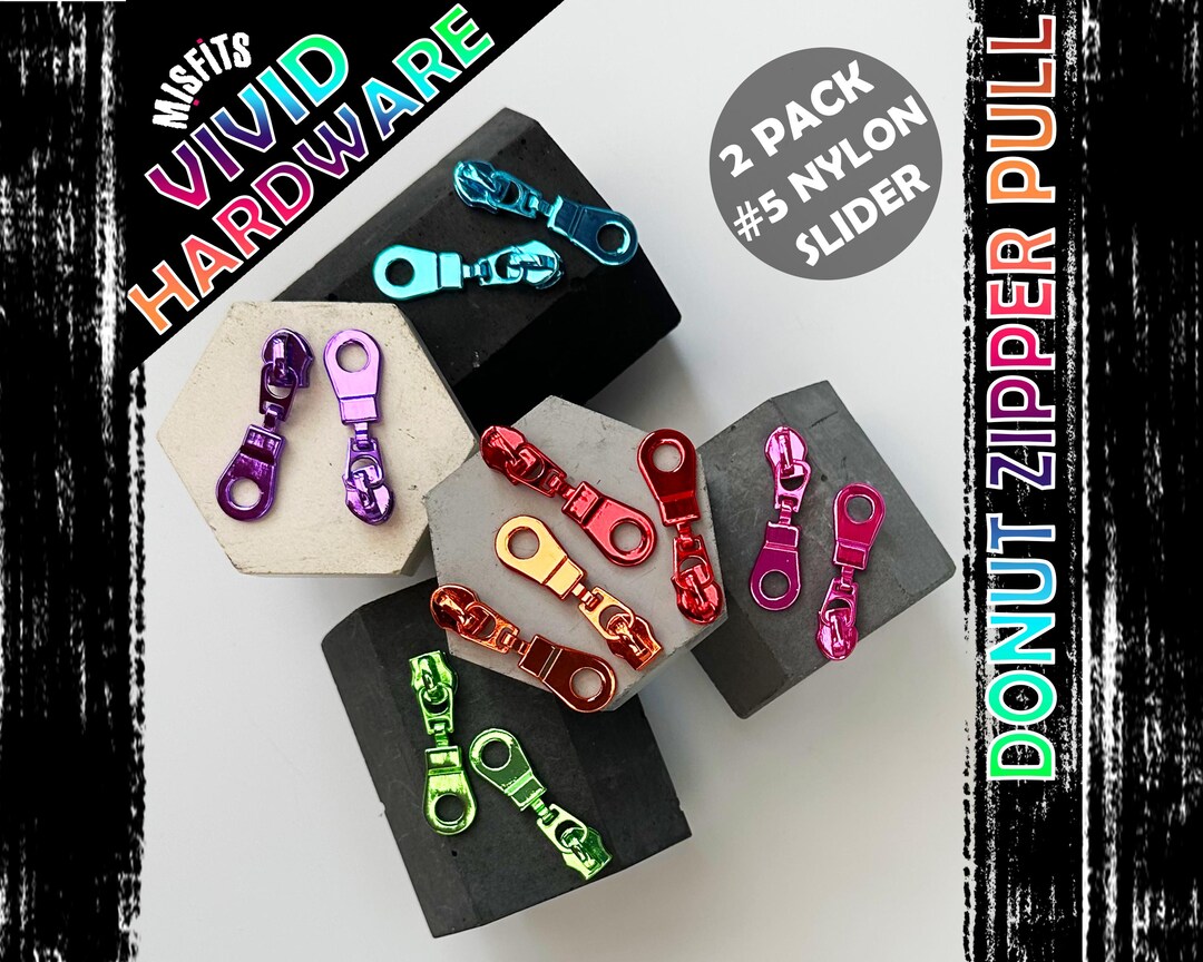 Donut Zipper Pulls: Bright Colored #5 Nylon Zipper Slider (2 Pack) - Etsy