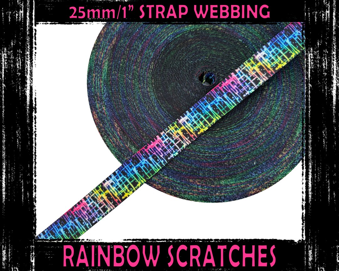 25mm Rainbow Scratch Nylon Strap Webbing - Etsy