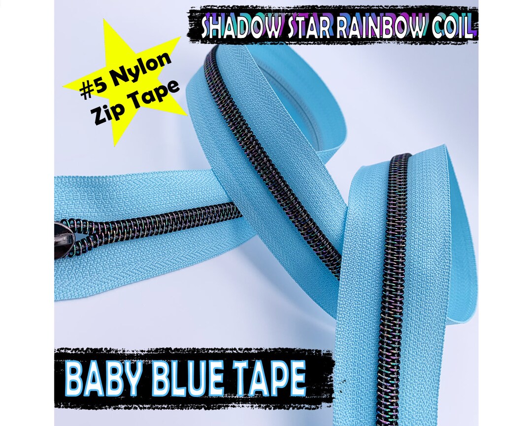 Baby Blue Zipper Tape, 5 Nylon Zip, Shadow Star Collection, Dark ...
