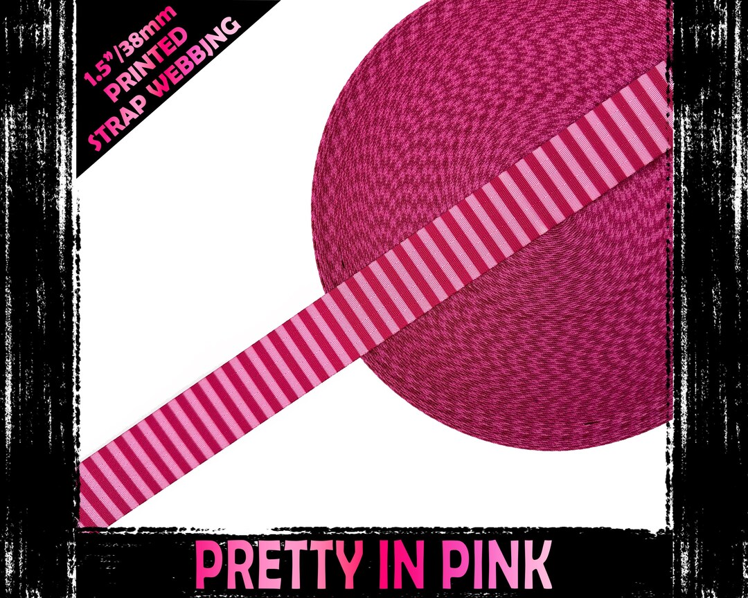 38mm Two Toned Pink Stipe Webbing for DIY Bag Straps. Hardware Supplies ...