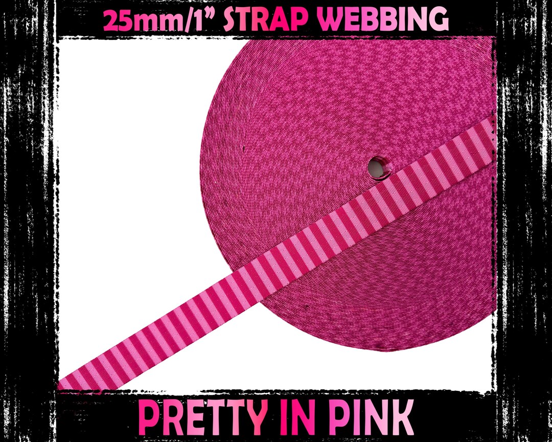 25mm Two Toned Pink Stripe Bag Strap Webbing. Hardware, Fabric & Sewing ...