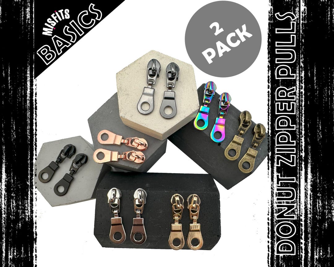 Donut Zipper Pulls: #5 Nylon Slider, DIY Bag Hardware (2 Pack) - Etsy