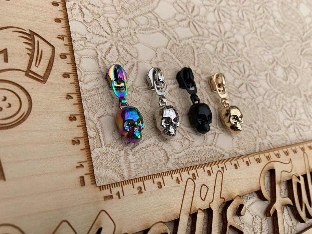 3D Skull Zip Pulls, No.5 Size Nylon Zipper Slider - Etsy