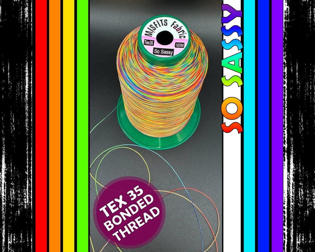 Rainbow Variegated Polyester Sewing Thread: TEX 35 Bonded, 1800 Meters ...