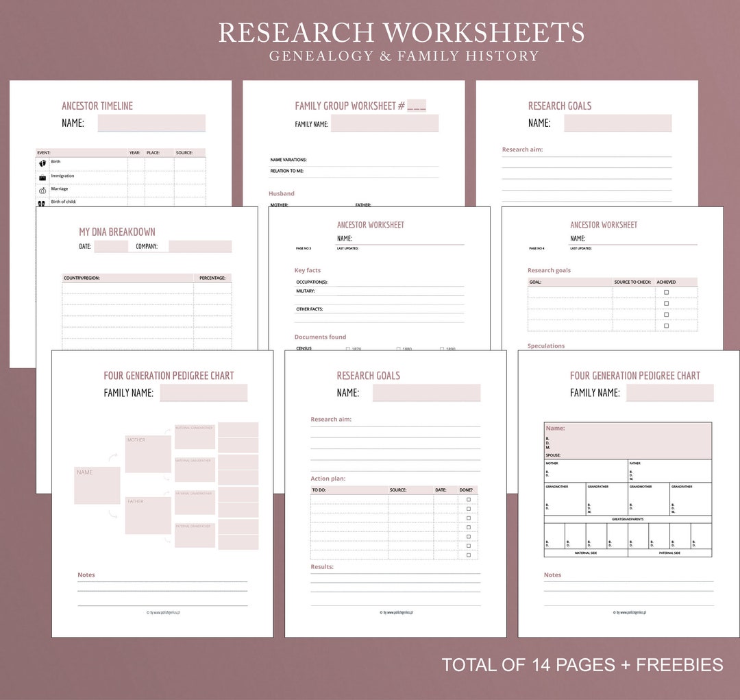 Family History Worksheet Bundle | Worksheets | PDF | Digital Genealogy ...