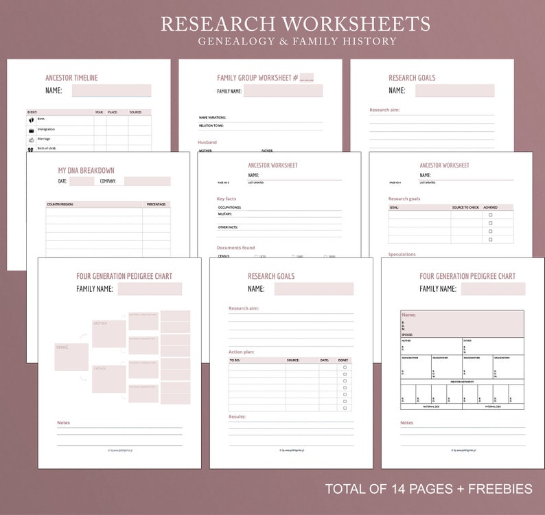 Family History Worksheet Bundle | Worksheets | PDF | Digital Genealogy ...