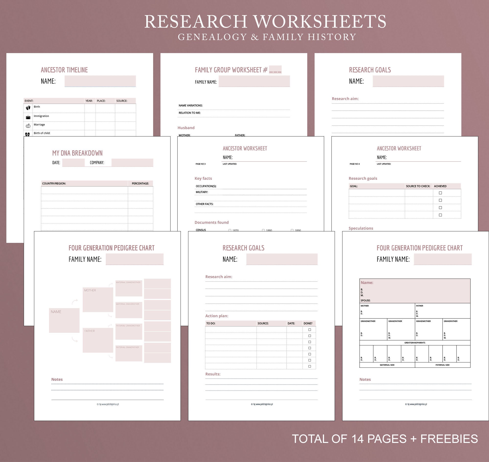 Family History Worksheet Bundle | Worksheets | PDF | Digital Genealogy ...