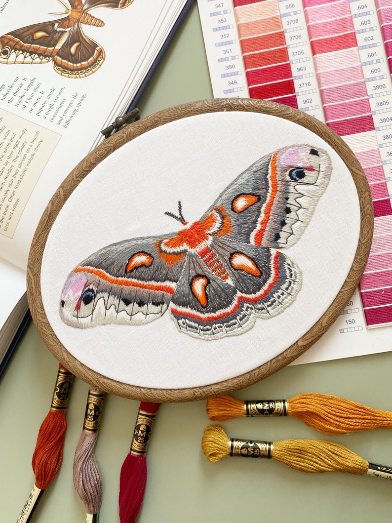Cecropia Moth Embroidery PDF Pattern Suitable for Beginners - Etsy
