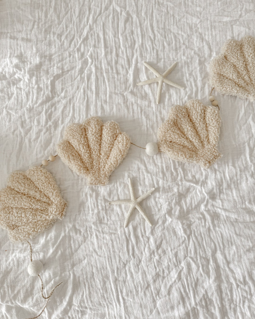 Teddy Fleece Shell Garland, Sea Shell Garland, Bunting, Sea Shell ...