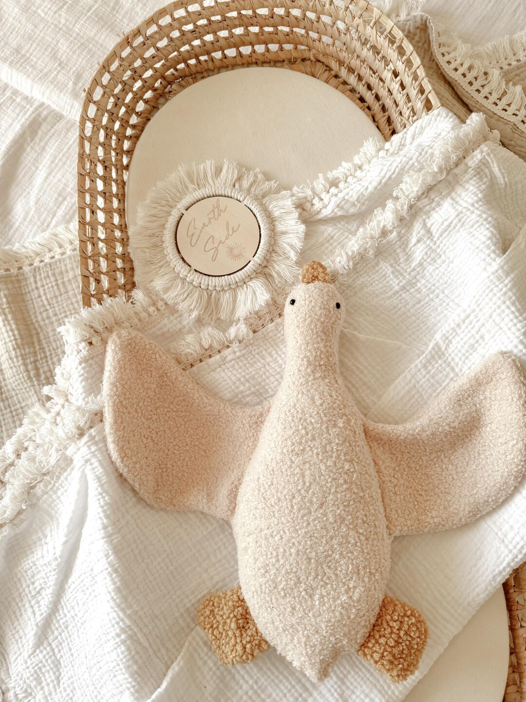 Handmade Goose Teddy, Goose Toy, Boucle Goose, Boucle Toy, Newborn ...