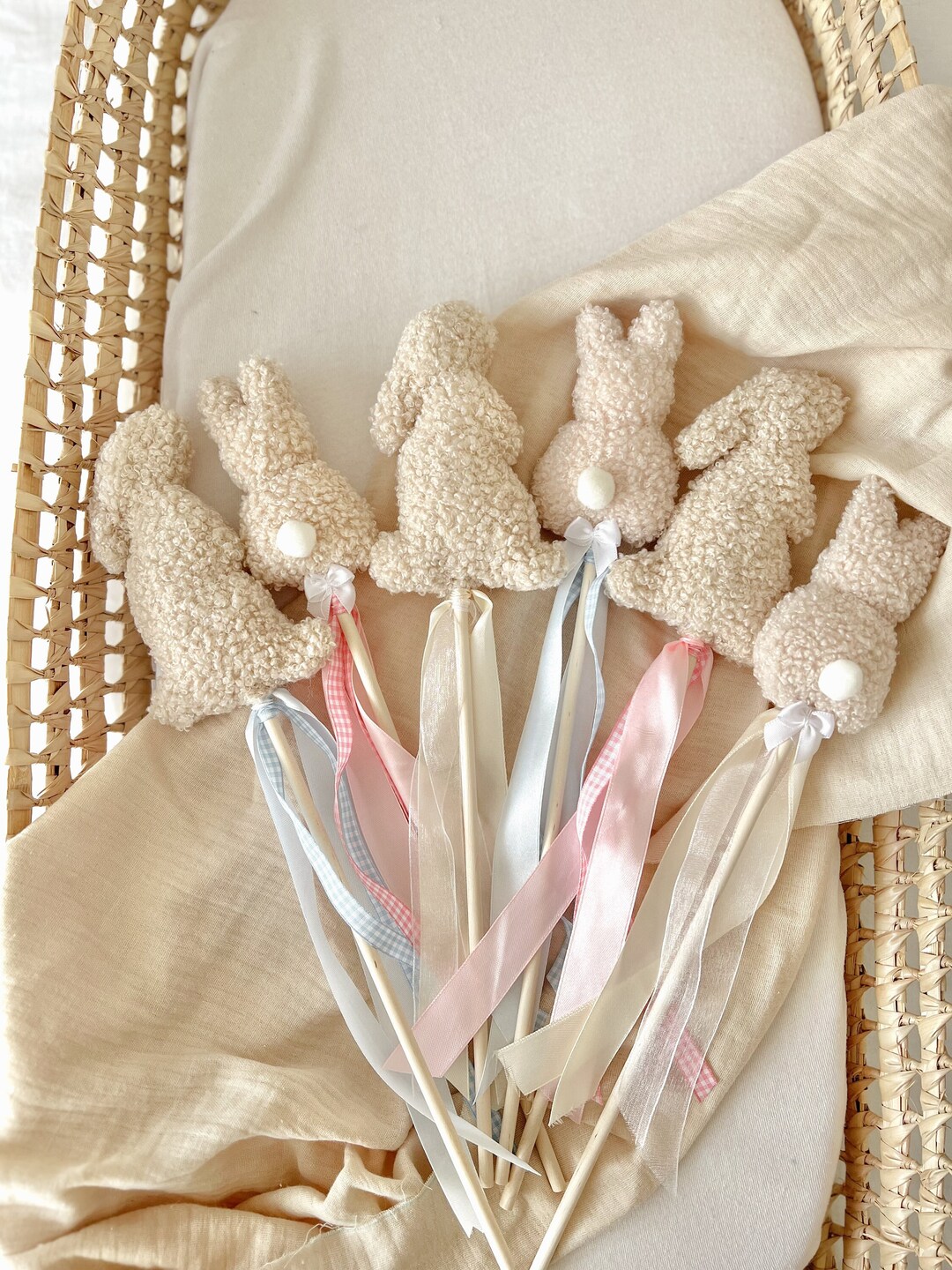 Bunny Wand, Easter Wand, Easter Bunny Wand, Teddy Fleece Wand, Easter ...