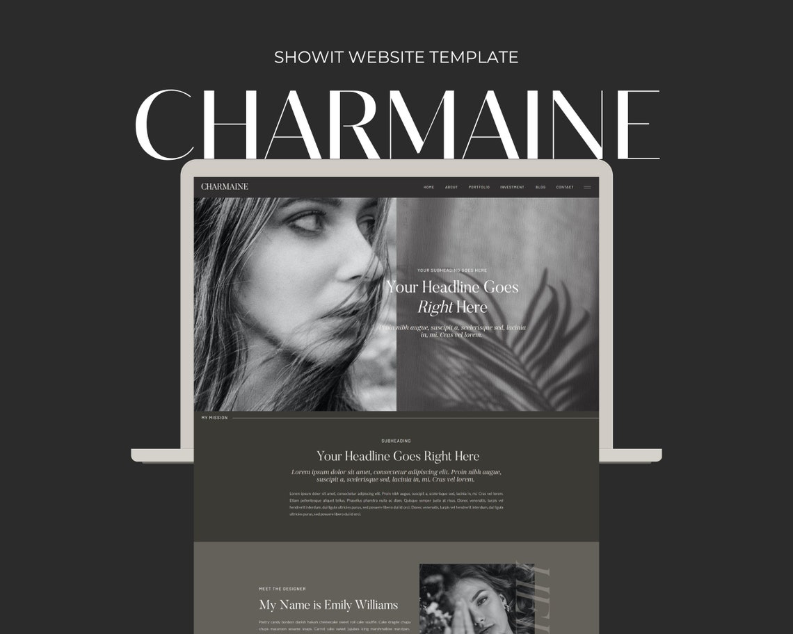 Showit Website Template for Designers, Minimalist Showit Website Template, Showit Website Design ...