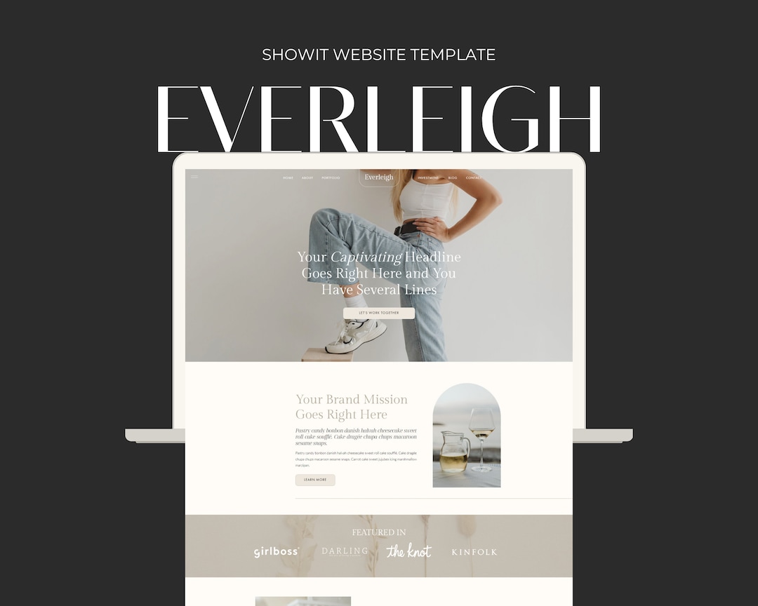 Showit Website Template for Designers, Minimalist Showit Website ...