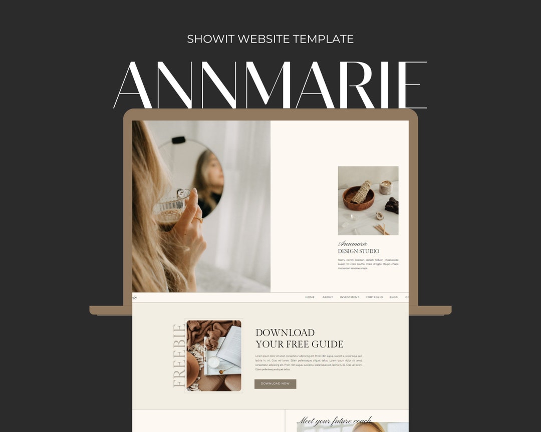 Showit Website Template for Designers, Minimalist Showit Website ...
