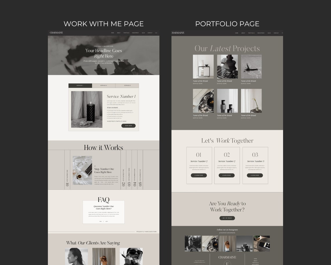 Showit Website Template for Designers, Minimalist Showit Website ...