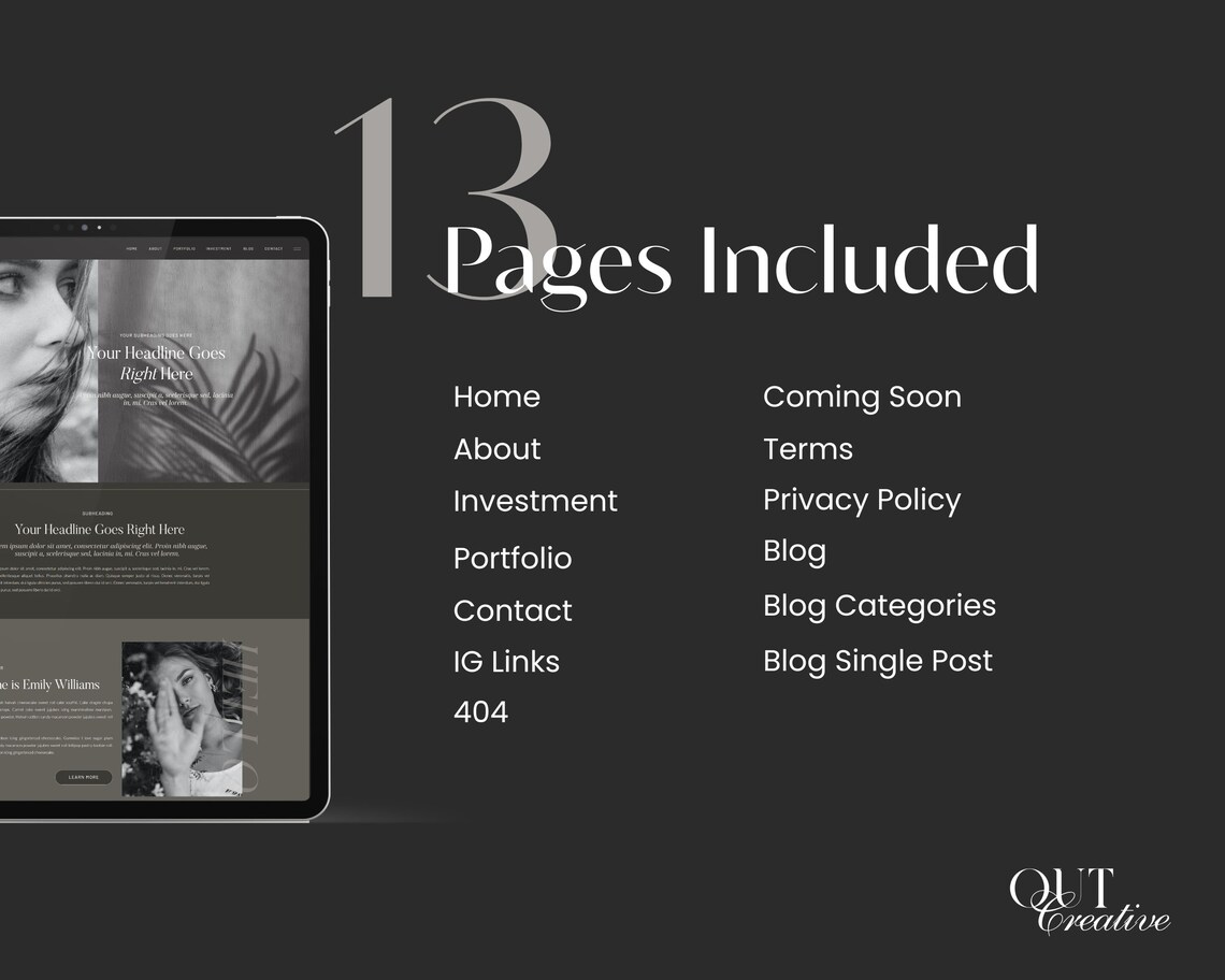 Showit Website Template for Designers, Minimalist Showit Website ...