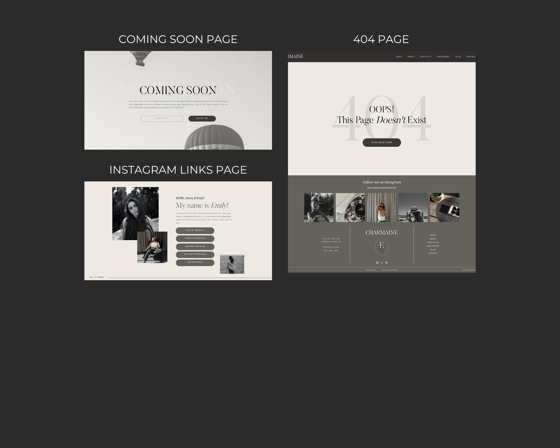 Showit Website Template for Designers, Minimalist Showit Website ...