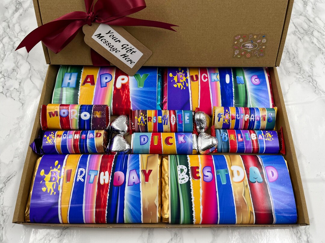Rude Gift for Him Novelty Fun Wrapper Birthday Chocolate Hamper Gift ...
