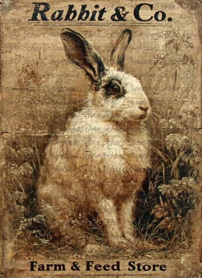 2020 Faded Farmhouse Rabbit A4 Rice Paper - Etsy
