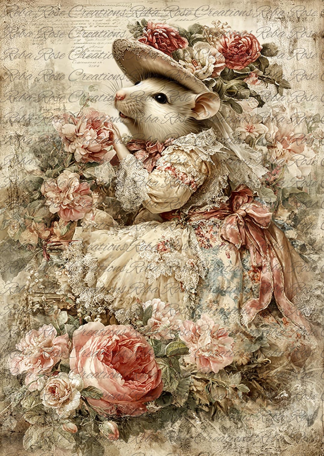 2512 Easter Whimsy Mouse Rice Paper - Etsy