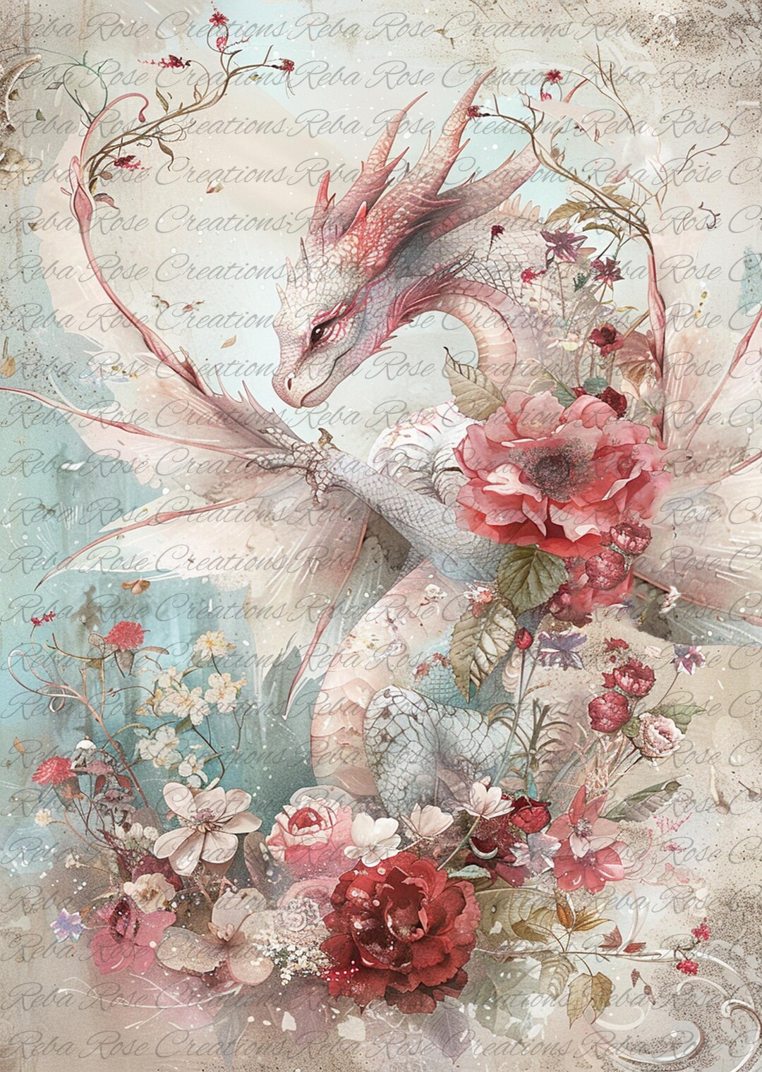 1645 Beautiful Dragon A4 Decoupage Paper - Etsy