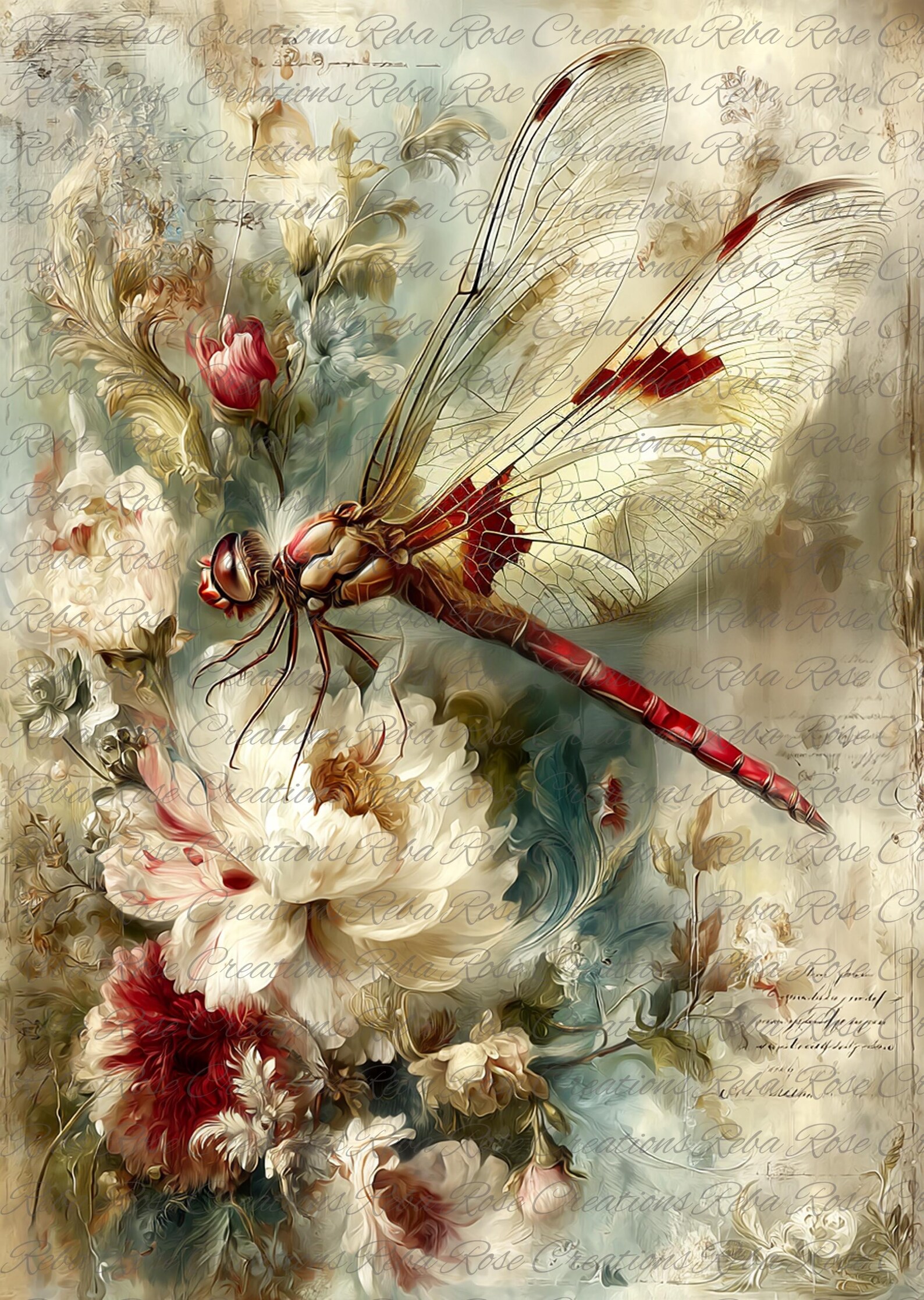 2104 Marble Angel Dragonfly A4 Rice Paper - Etsy