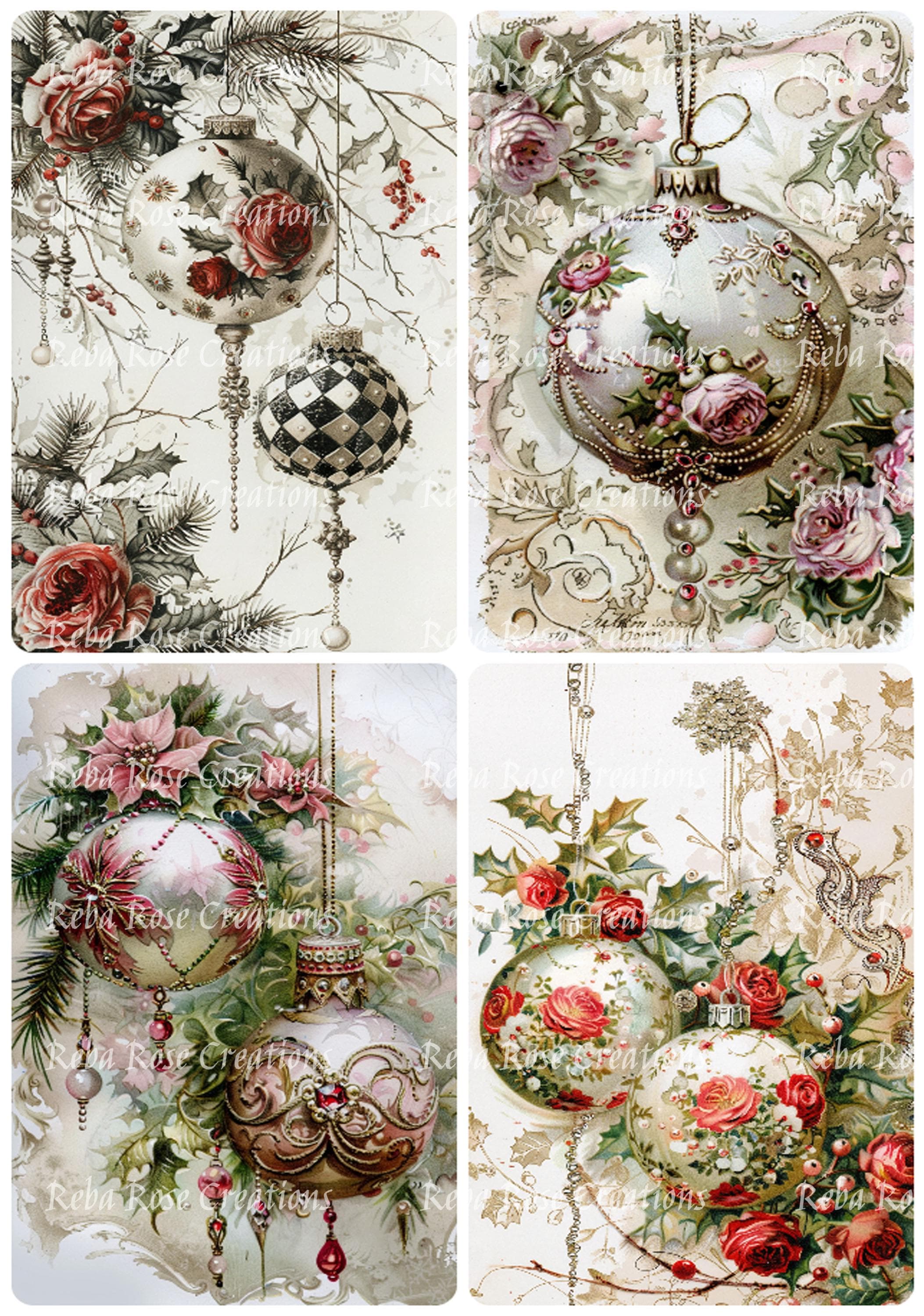 Victorian Ornaments A4 Rice Paper for Coasters 1319/A4 Decoupage Paper ...