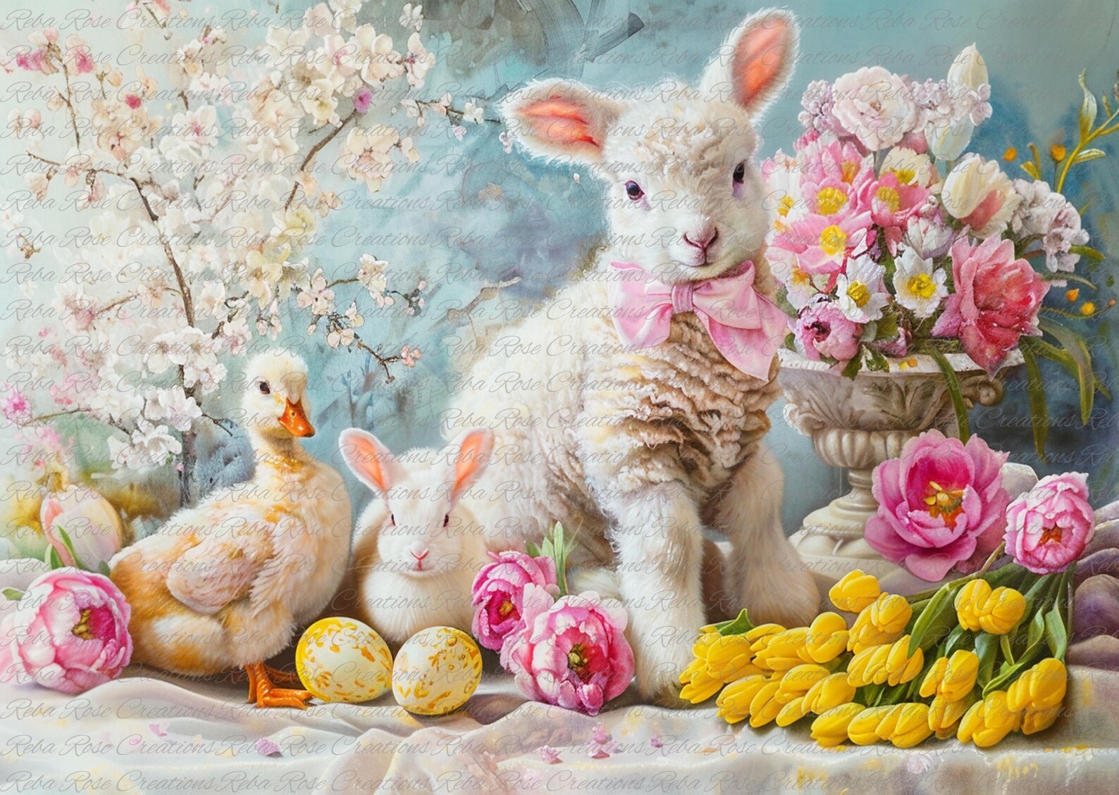 Sweet Easter Farm Animals Decoupage A4 Paper 1720 - Etsy