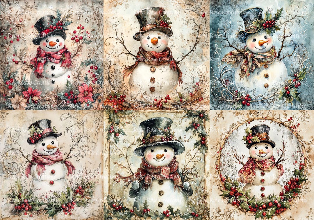 Snowman Christmas A4 Rice Paper 1315/A4 Decoupage Paper Christmas Snowman Coasters - Etsy