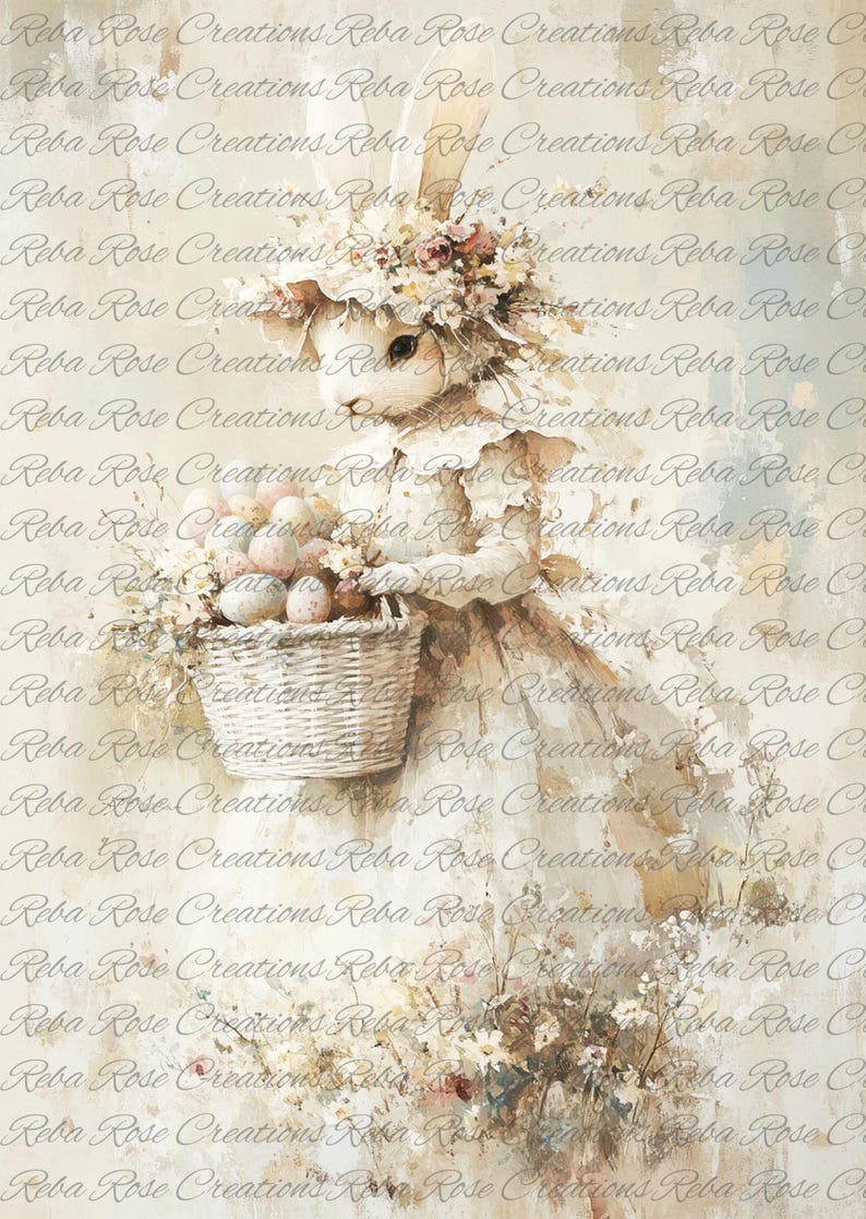 1662 Cottagecore Bunny A4 Rice Paper - Etsy