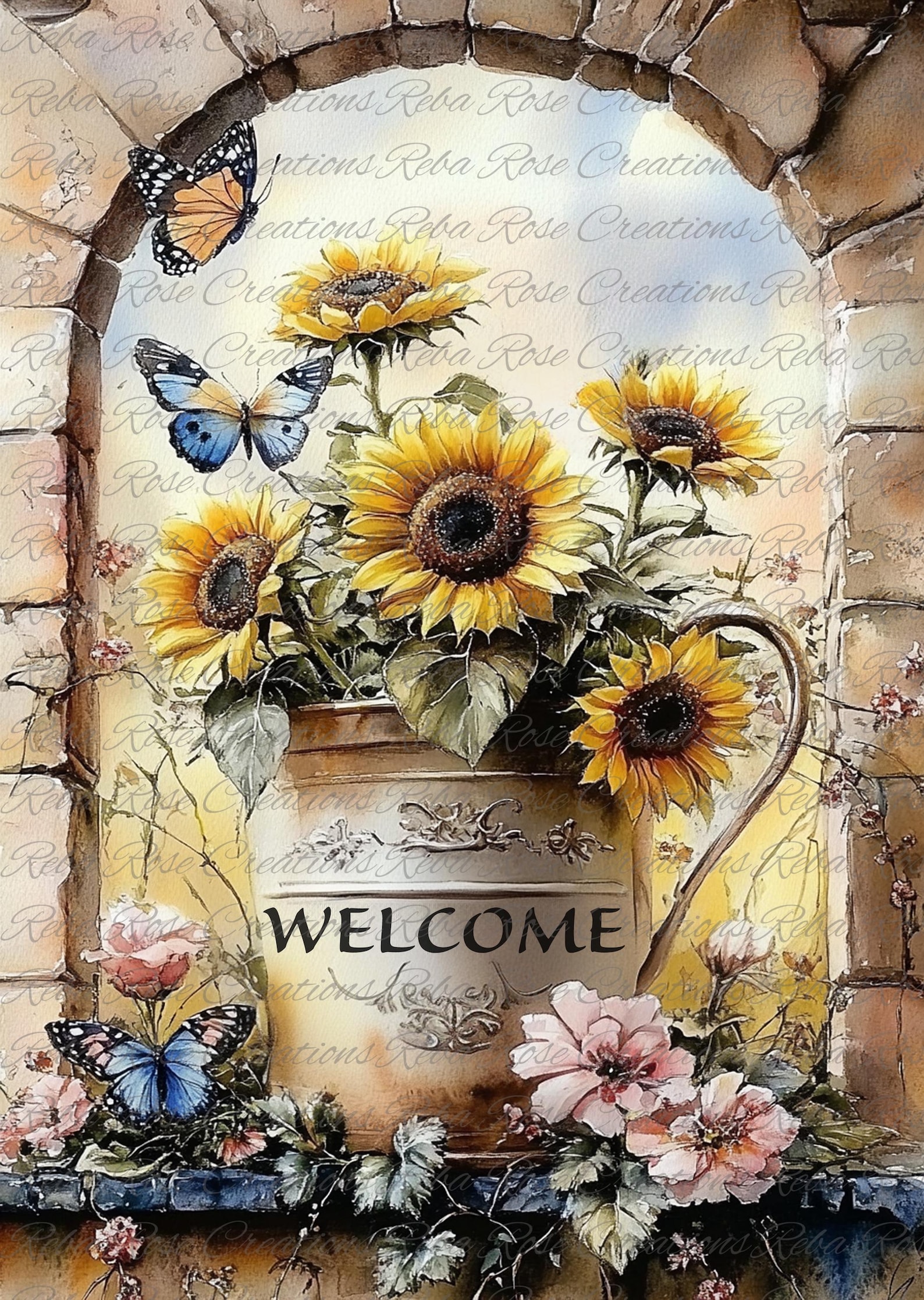 1780 Welcome Sunflowers A4 Decoupage Paper - Etsy