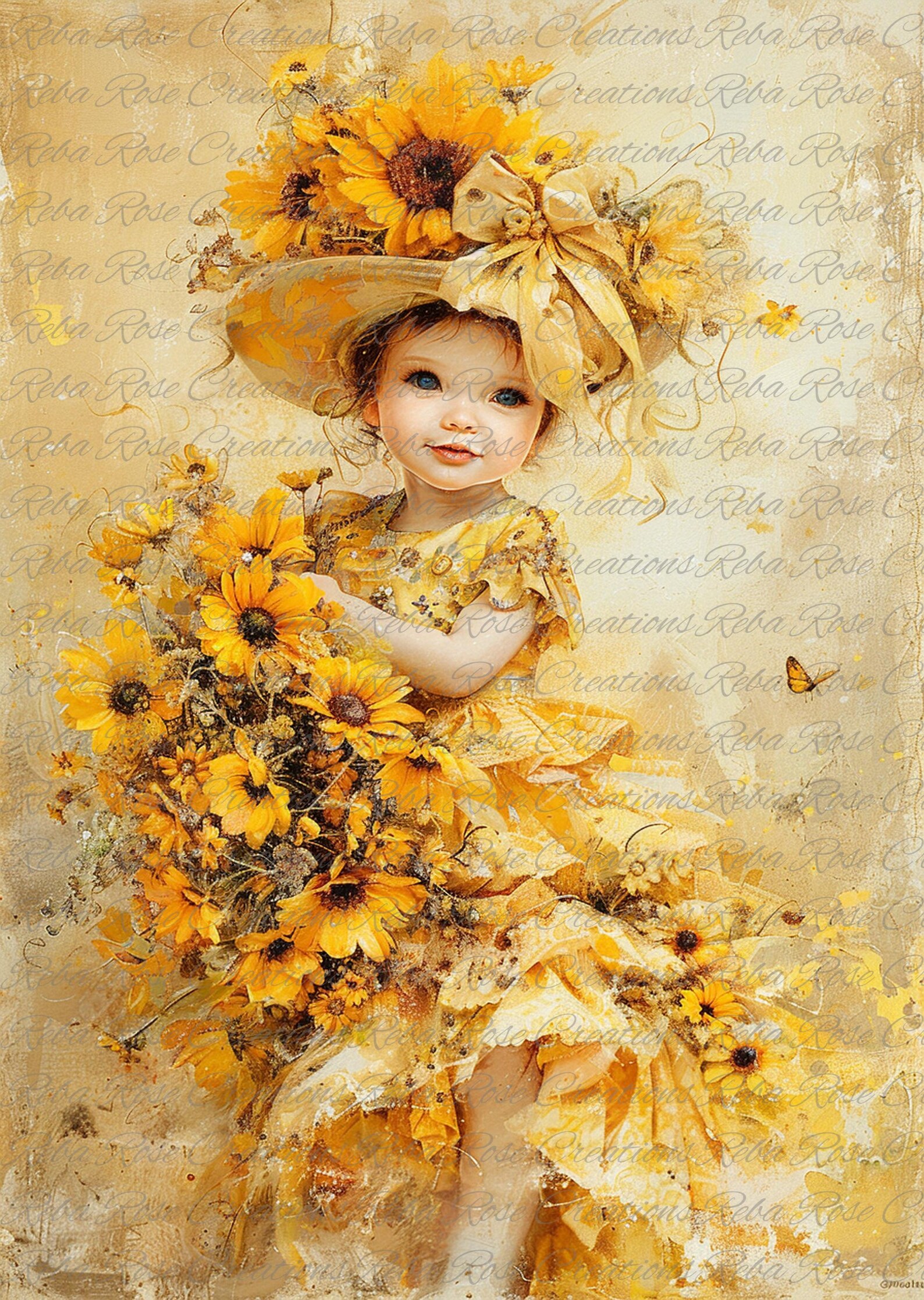 Sunflower Baby A4 Rice Paper 1749/ A4 Decoupage Paper - Etsy