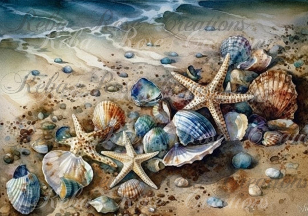 0381 Seashells A4 Rice Paper - Etsy