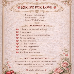 2435 Recipe for Love A4 Rice Paper - Etsy