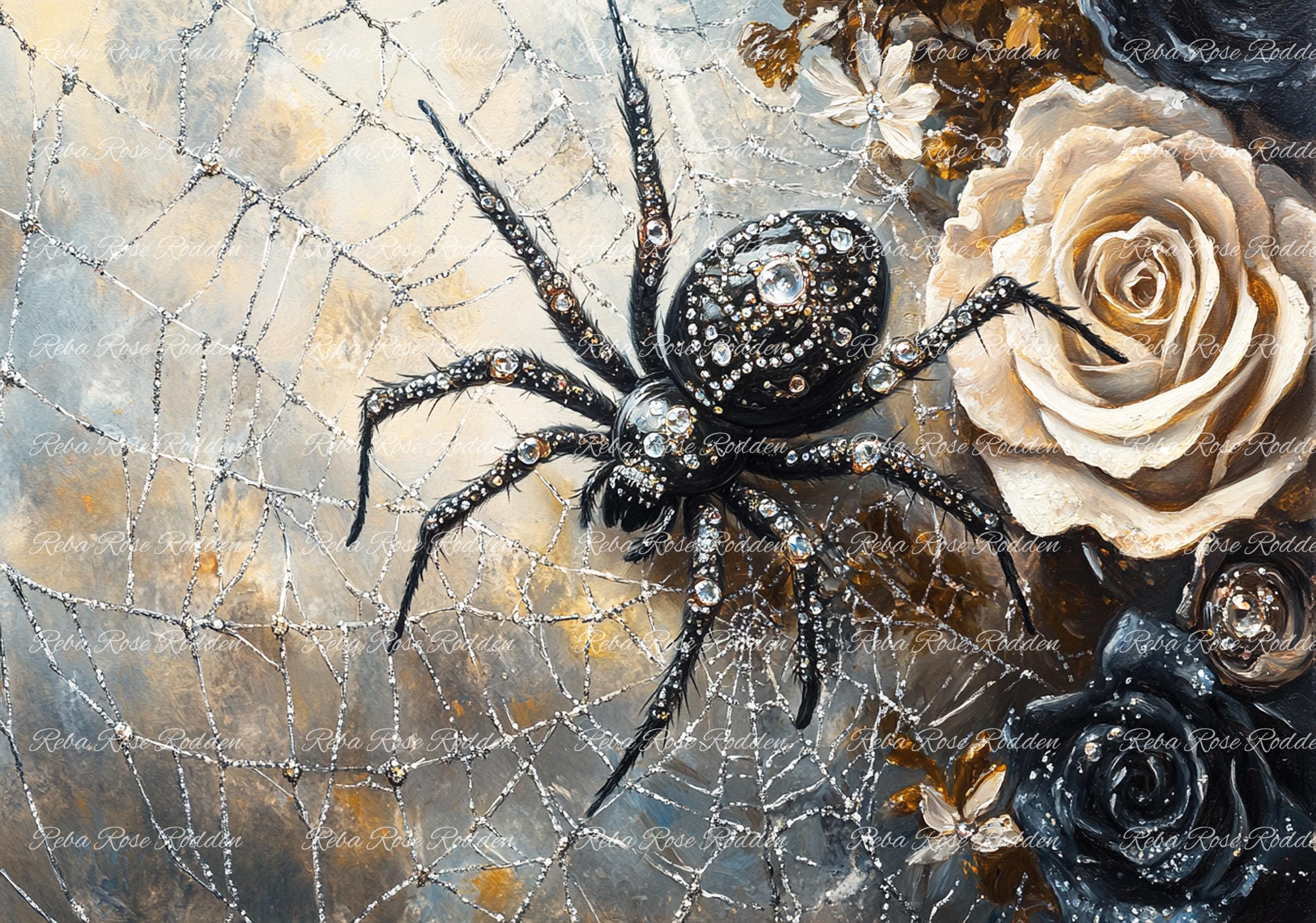1282 Halloween Jeweled Spider A4 Rice Paper - Etsy
