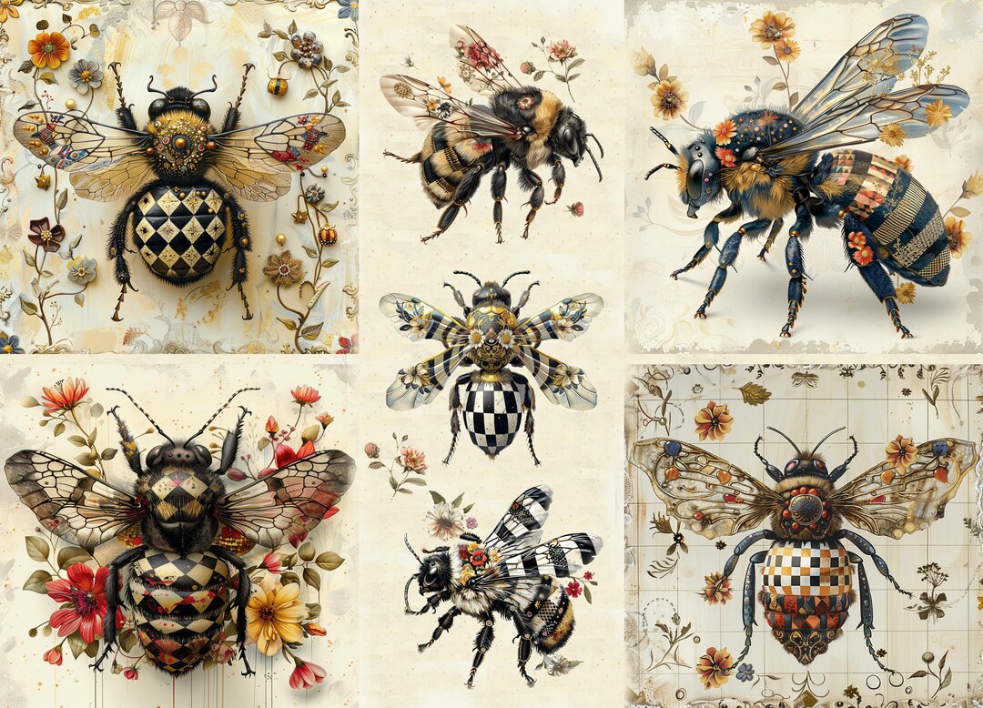 2237 Autumn Bees Coaster A4 Rice Paper - Etsy
