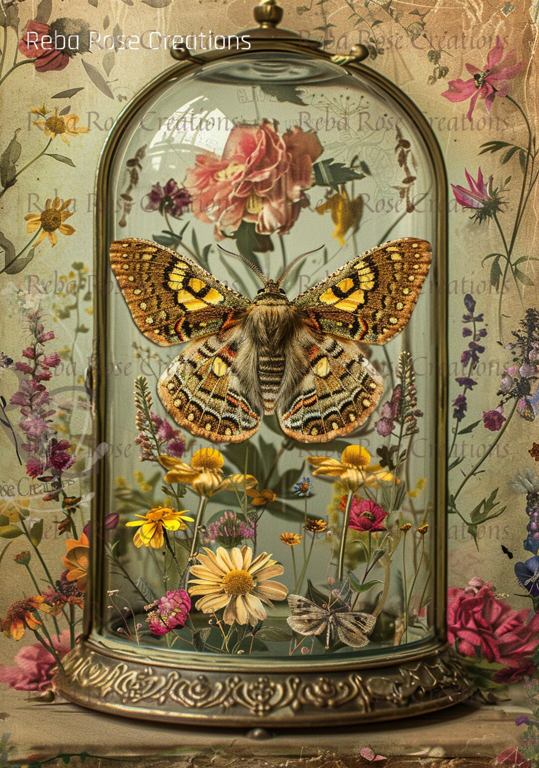 1268 Whimsical Moth A4 Rice Paper - Etsy