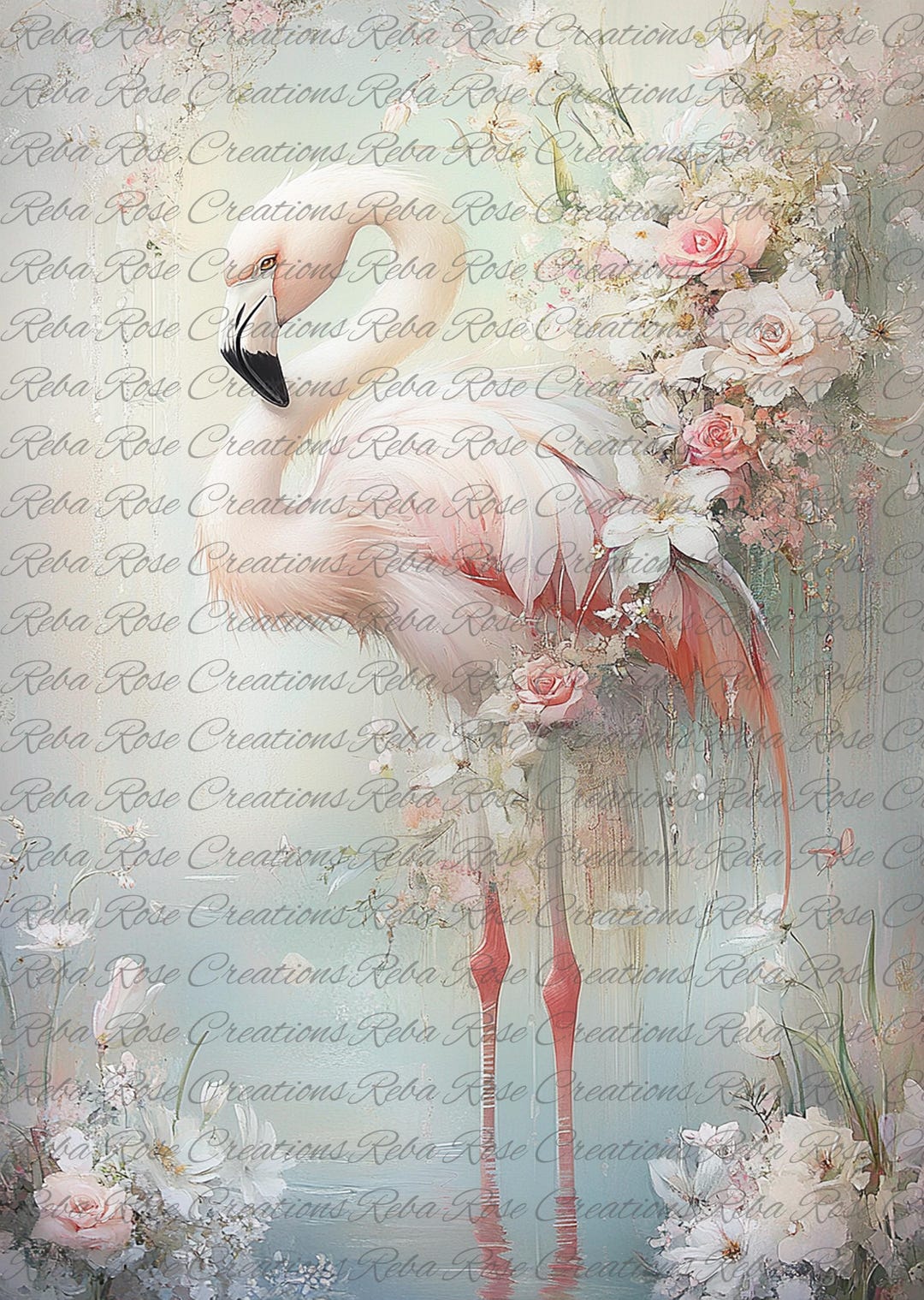1672 Pink Flamingo A4 Decoupage Paper - Etsy