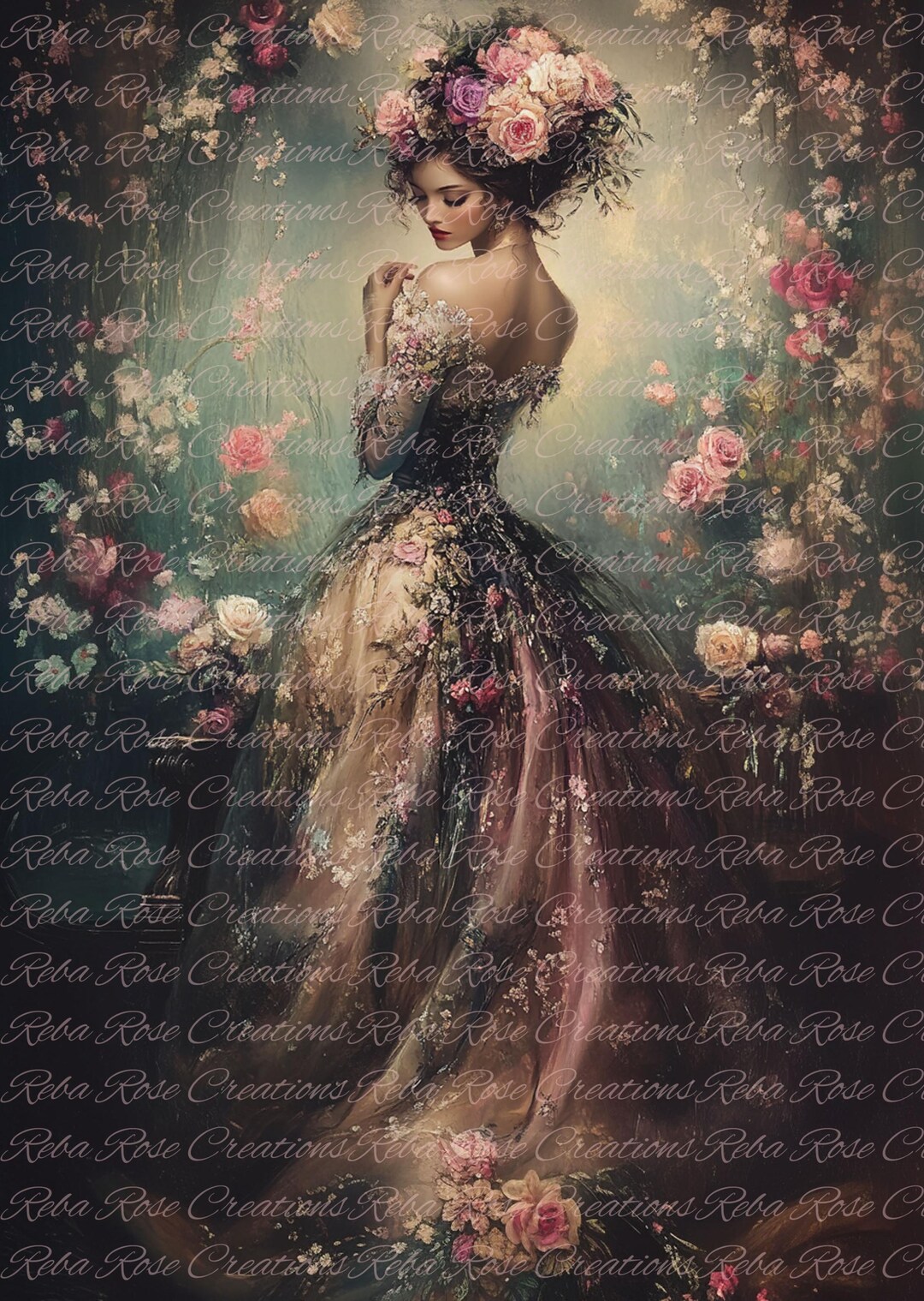 1760 Black Victorian A4 Rice Paper - Etsy