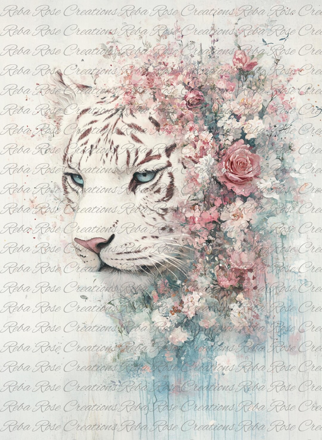 1704 White Tiger A4 Rice Paper - Etsy