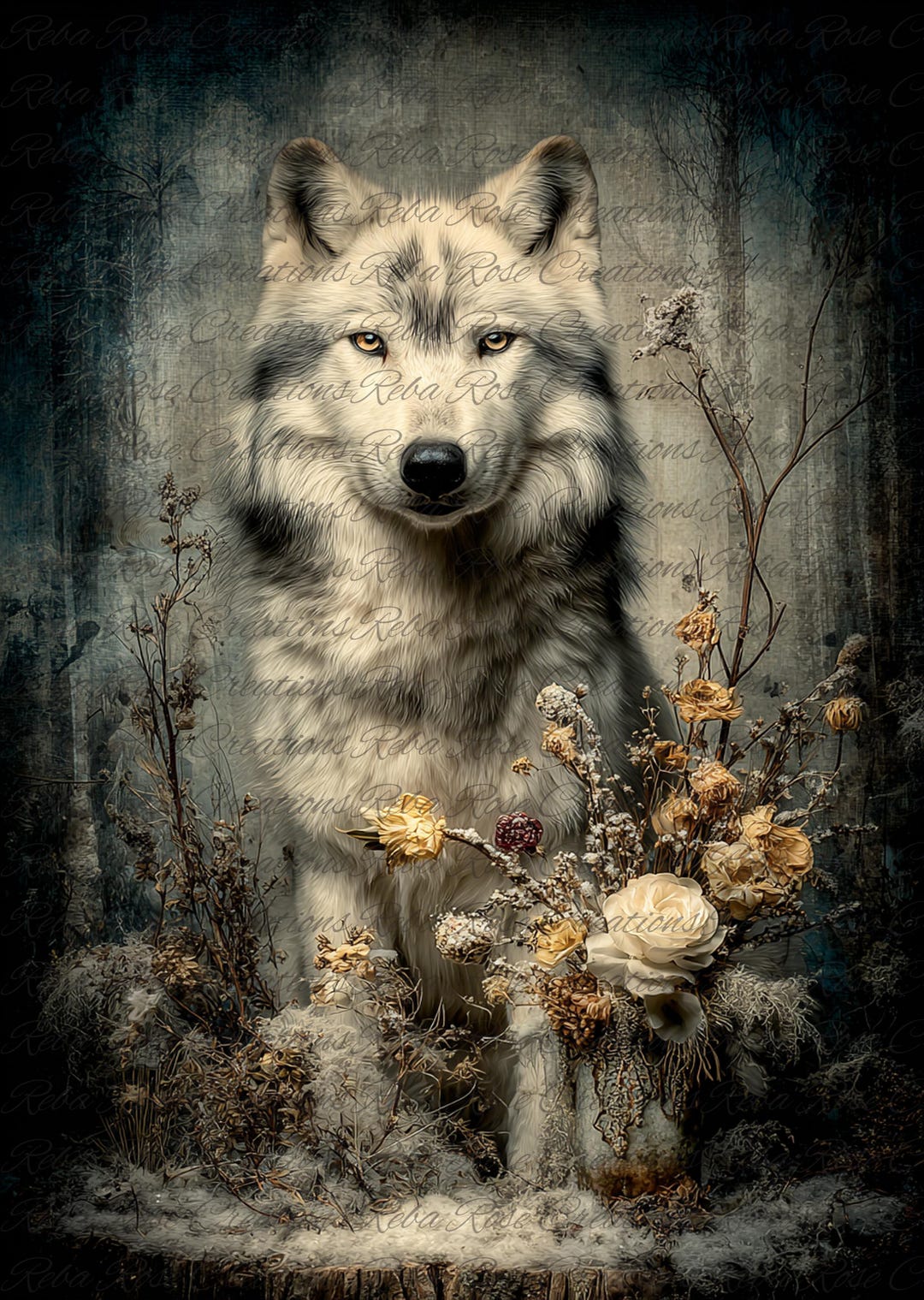 2484 Majestic Winter Wolf A4 Rice Paper - Etsy
