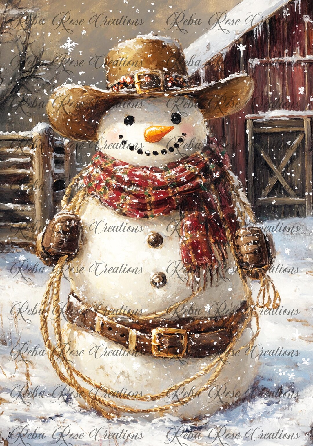 1396 Western Snowman A4 Rice Paper - Etsy