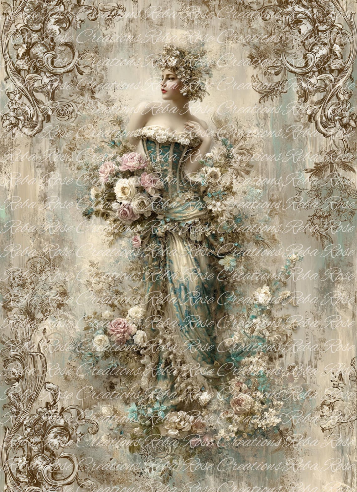 1975 Frosty Blue Portrait A4 Rice Paper - Etsy
