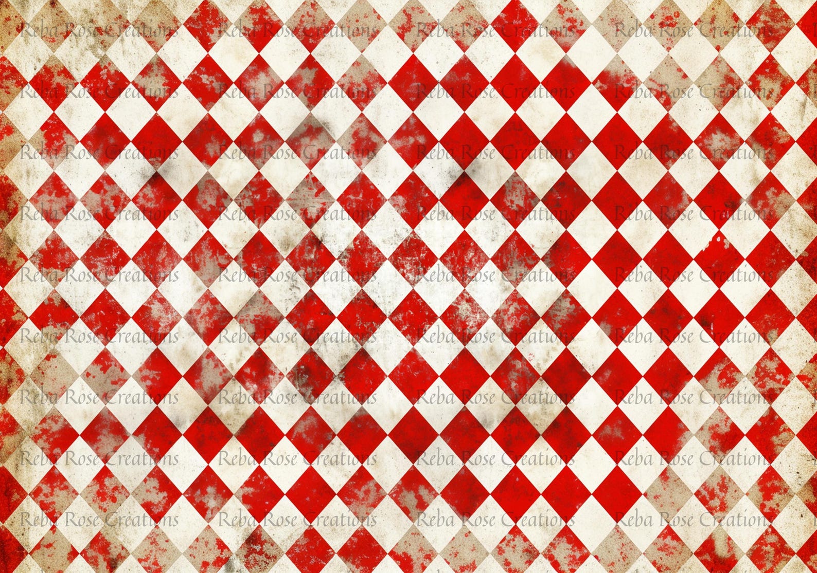 1426 Red and White Harlequin Pattern Background A4 Rice Paper - Etsy