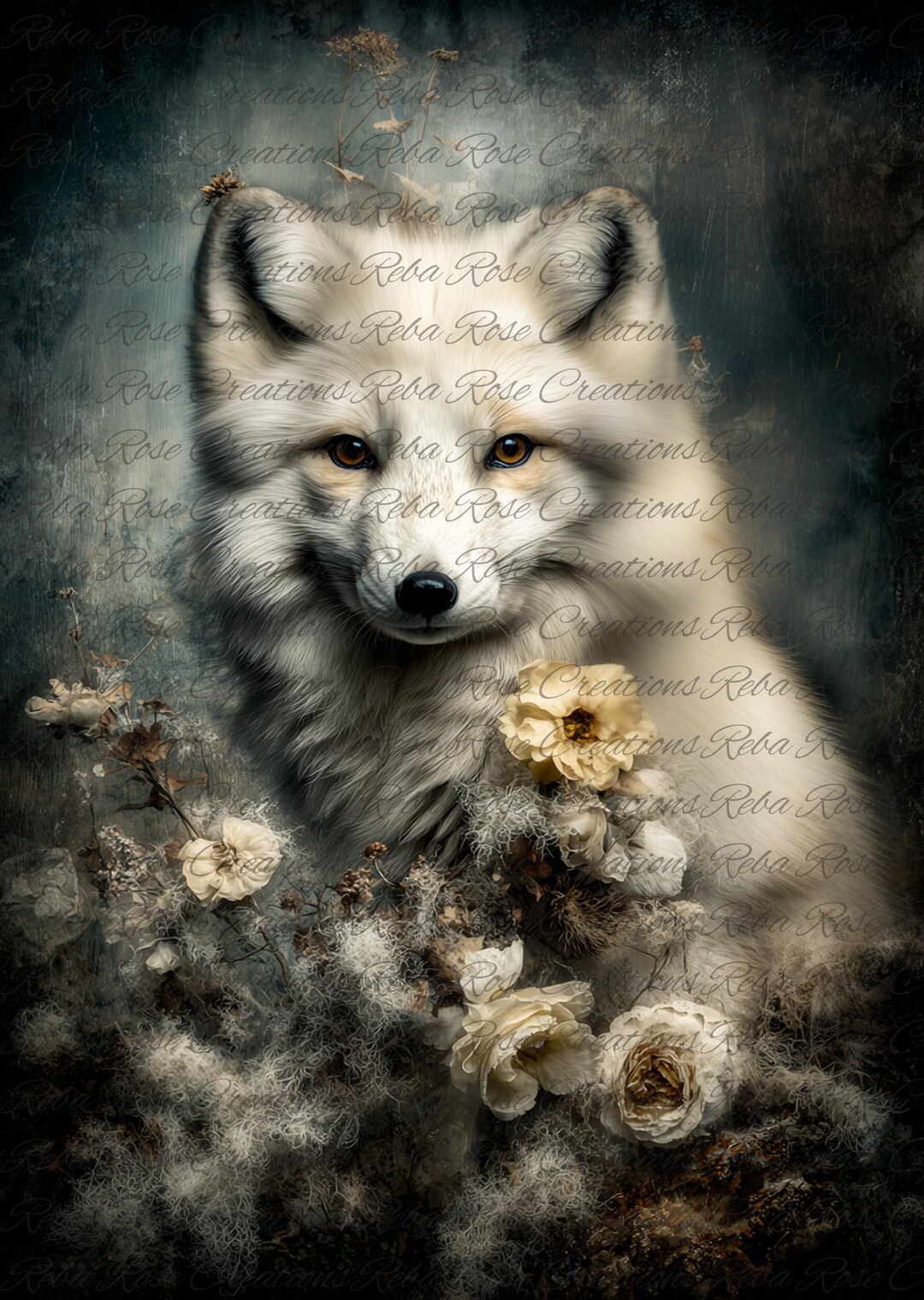 2477 Majestic Winter Arctic Fox A4 Rice Paper - Etsy