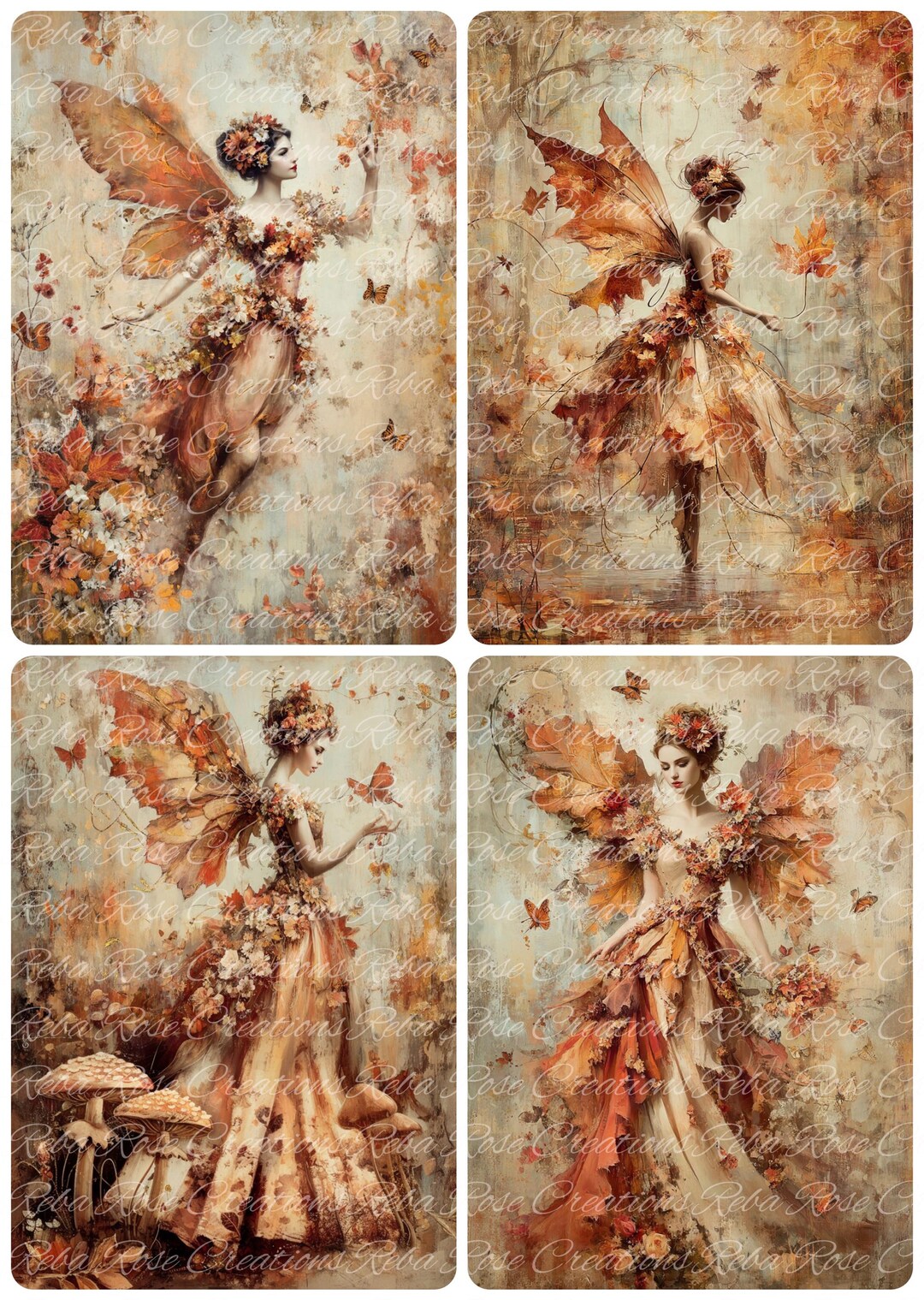 2173 Falling Into You 4 Square A4 Rice Paper for Coasters/shell ...
