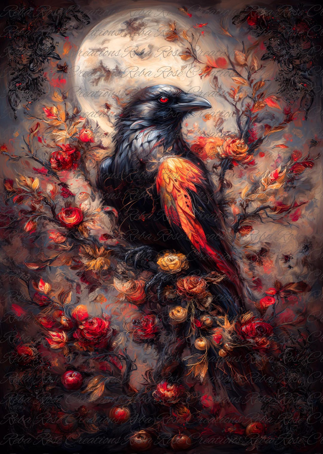 2196 Spooky Hollow Crow A4 Rice Paper - Etsy