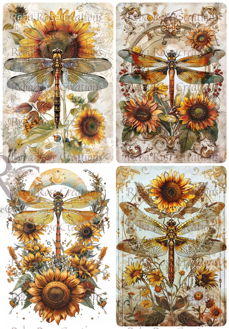1247 Designer Dragonflies A4 Rice Paper - Etsy