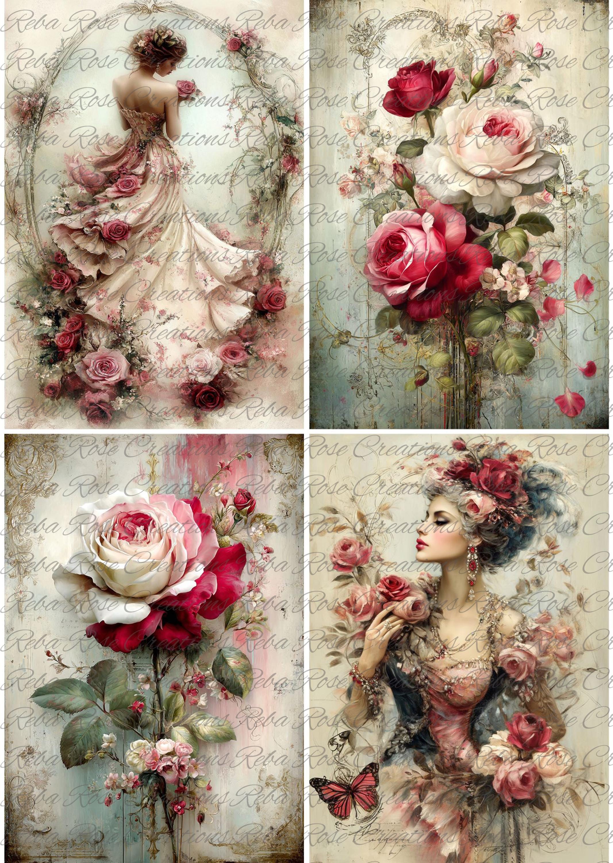 2050 Beautiful Beauty Collage A4 Rice Paper - Etsy